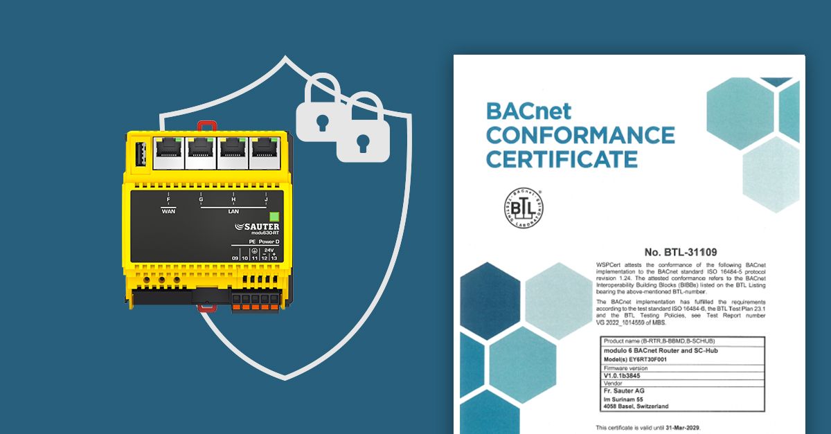 SAUTER BACnet/SC-Router verkrijgt BACnet Conformance Certificate ...